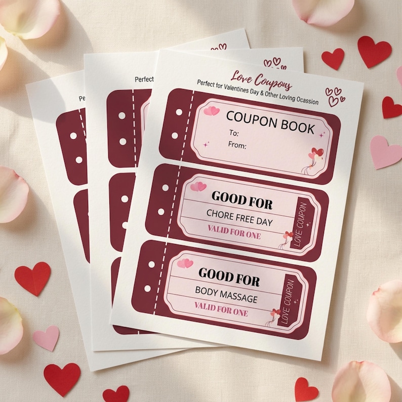 Love Coupon Book Printable, Editable Valentine's Day & Birthday ...