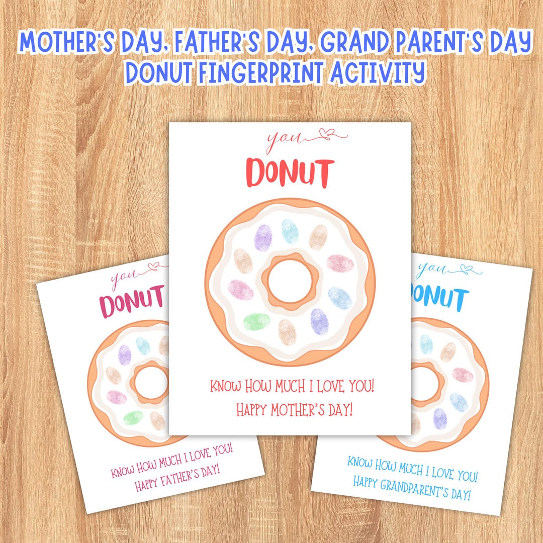 Mother's/father's/grandparent's Day Donut Fingerprint Craft Printable ...