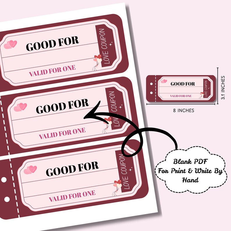 Love Coupon Book Printable, Editable Valentine's Day & Birthday ...