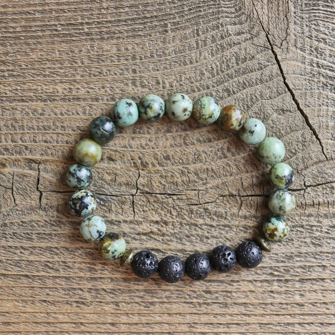 African Turquoise Essential Oil Diffuser Bracelet, Aromatherapy ...