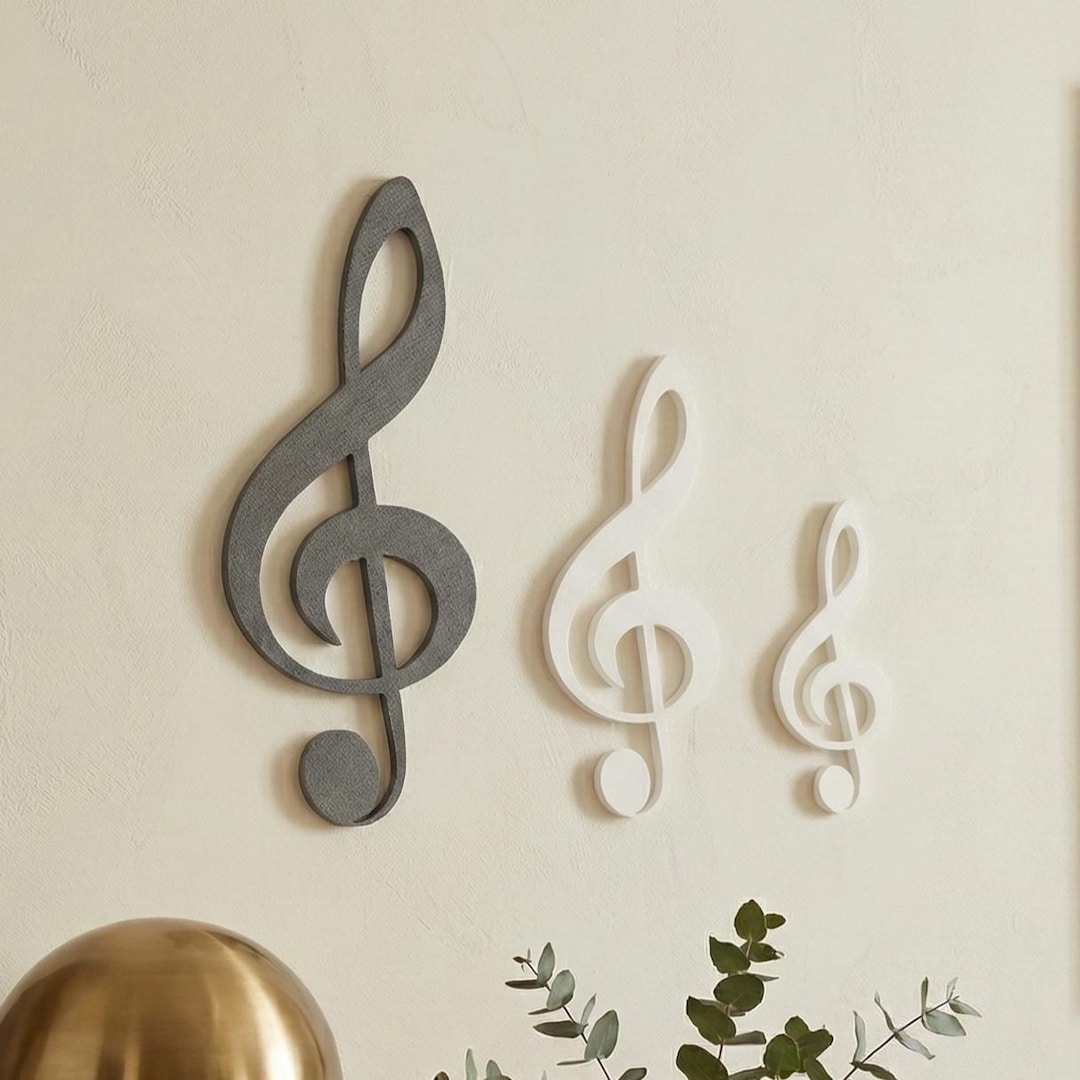 3D Printed Treble Clef: Elegant Music Room Wall Decor - Etsy