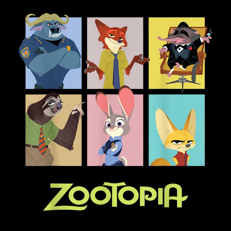 Zootopia Character Collage PNG – Animated Movie Art (instant Download ...