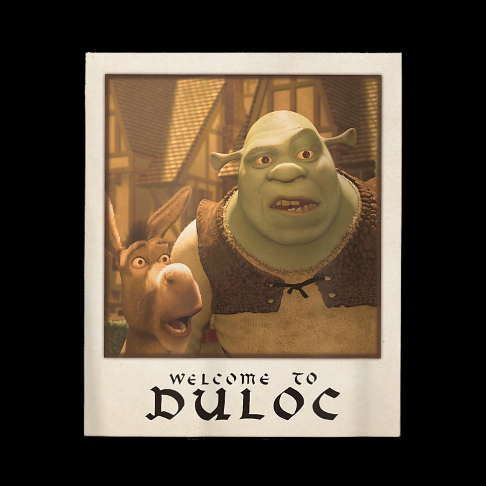 Shrek “welcome to Duloc” Shrek & Donkey Polaroid – Funny Ogre-inspired ...