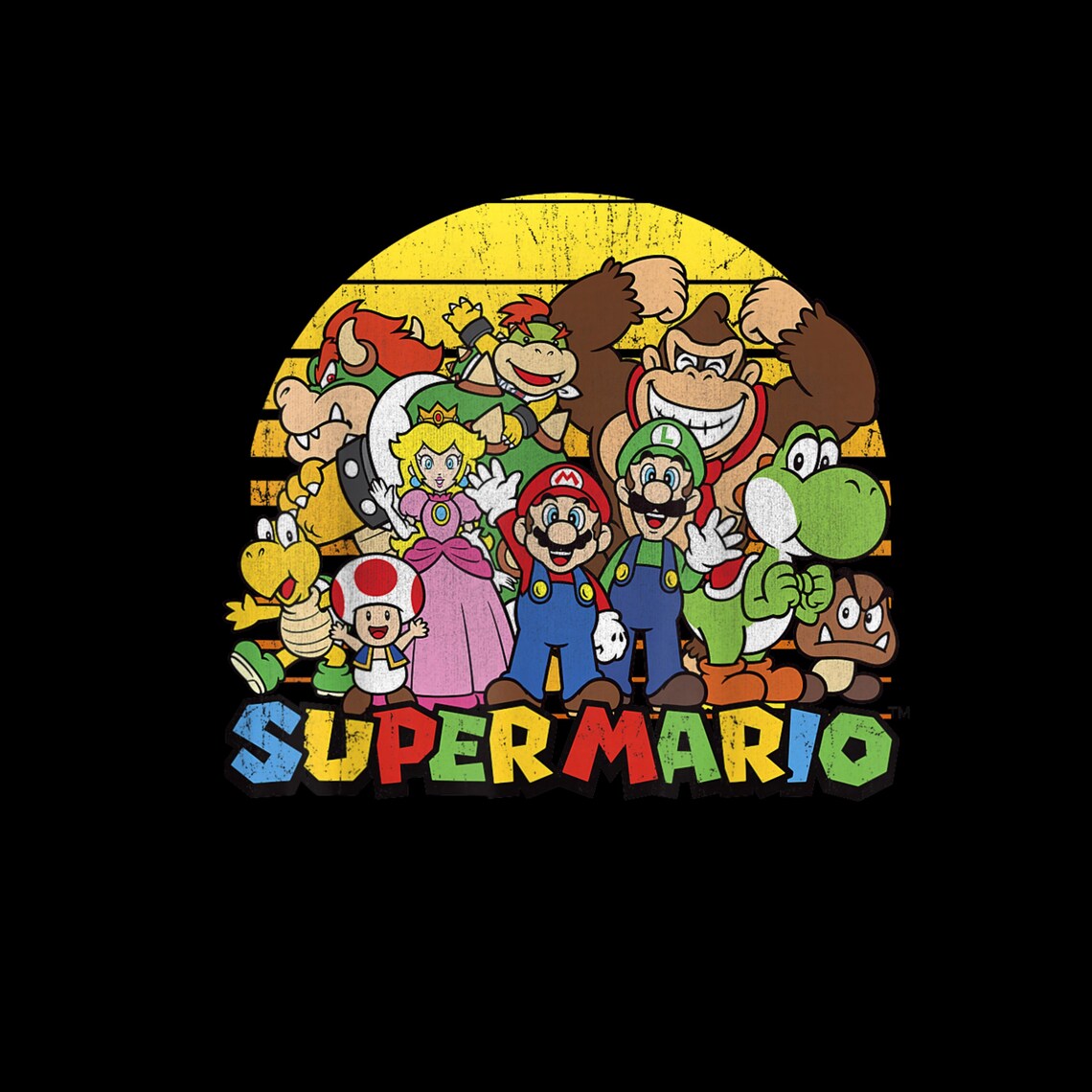 Super Mario Group Portrait – Vintage Retro Gaming PNG (instant Download ...