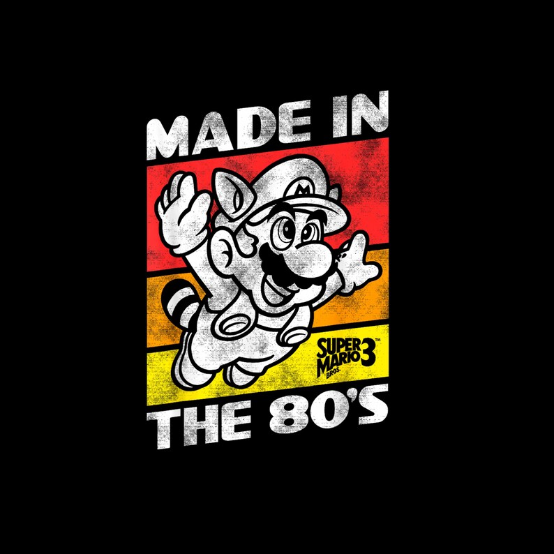 Super Mario 3 Made in the 80’s – Retro Vintage Gaming PNG (instant ...