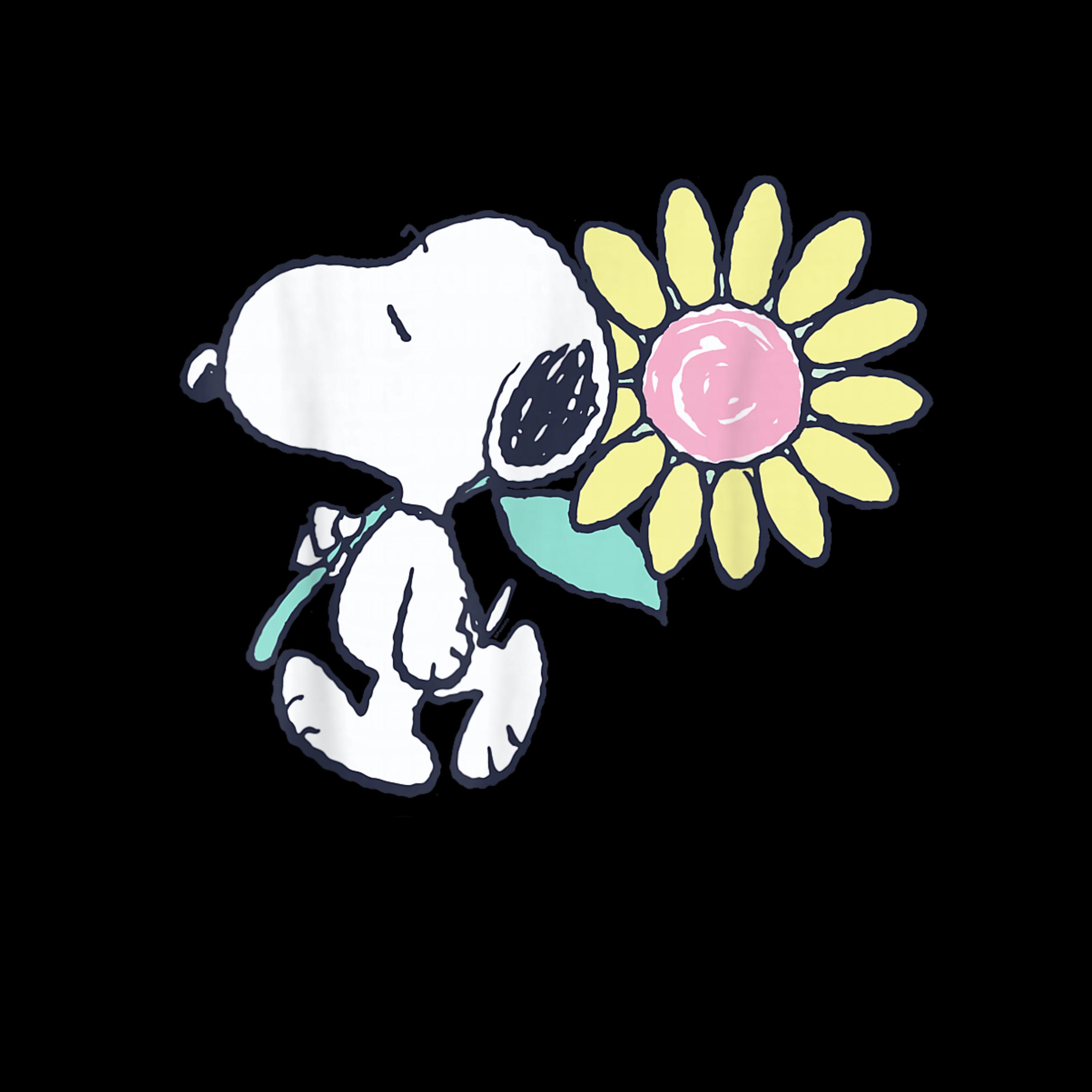 Peanuts Snoopy Pink Daisy Flower – Cute Floral Cartoon PNG (instant ...