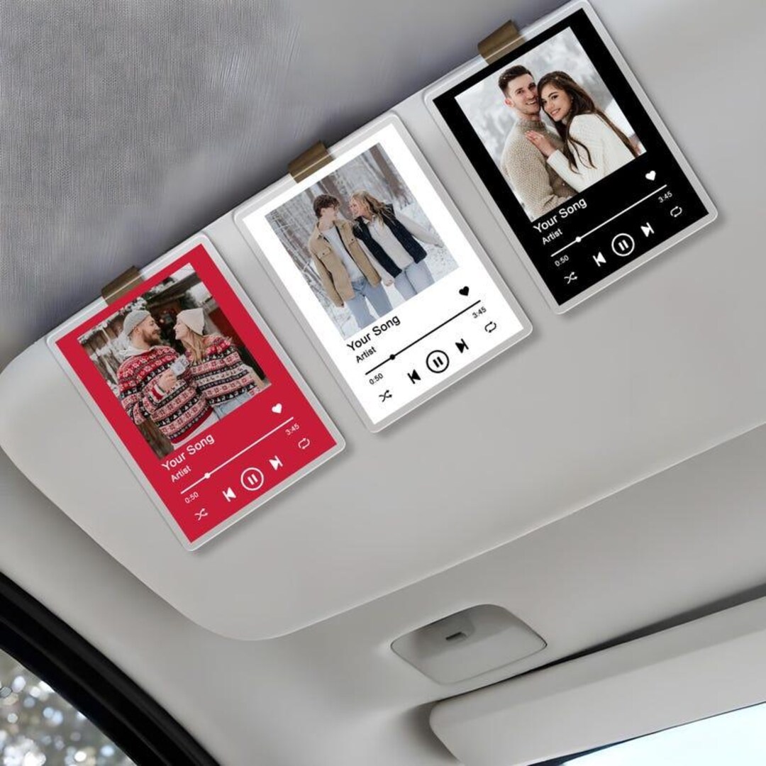 Personalized Music Player Car Visor Clip Custom Song Photo Gift for ...