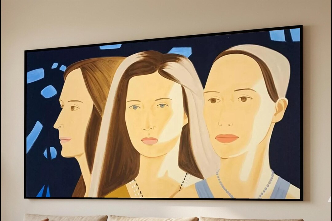Modern Portrait Trio Canvas Wall Art, Alex Katz Contemporary Female ...