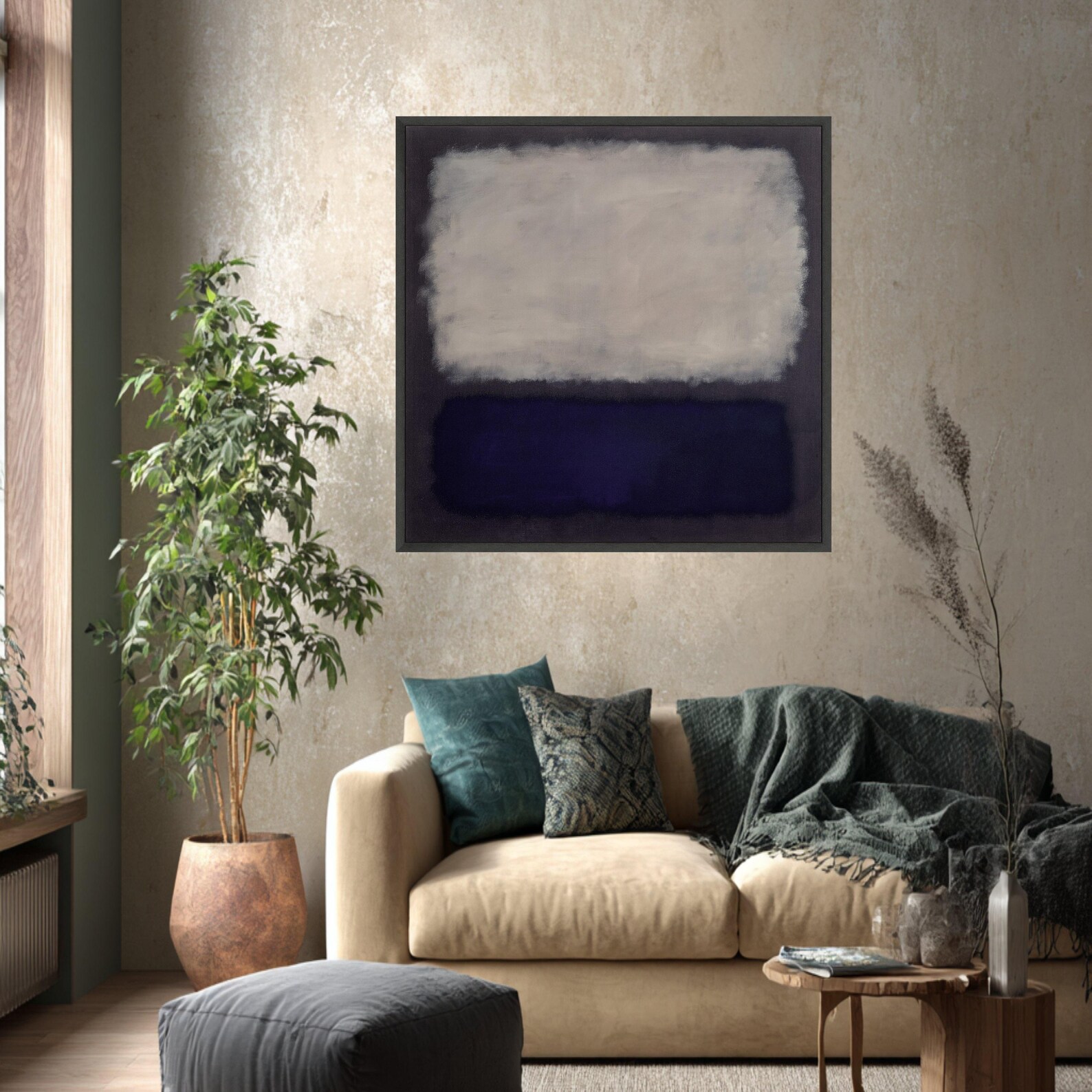 Mark Rothko Style Canvas Art, Two-tone Abstract Painting - Etsy