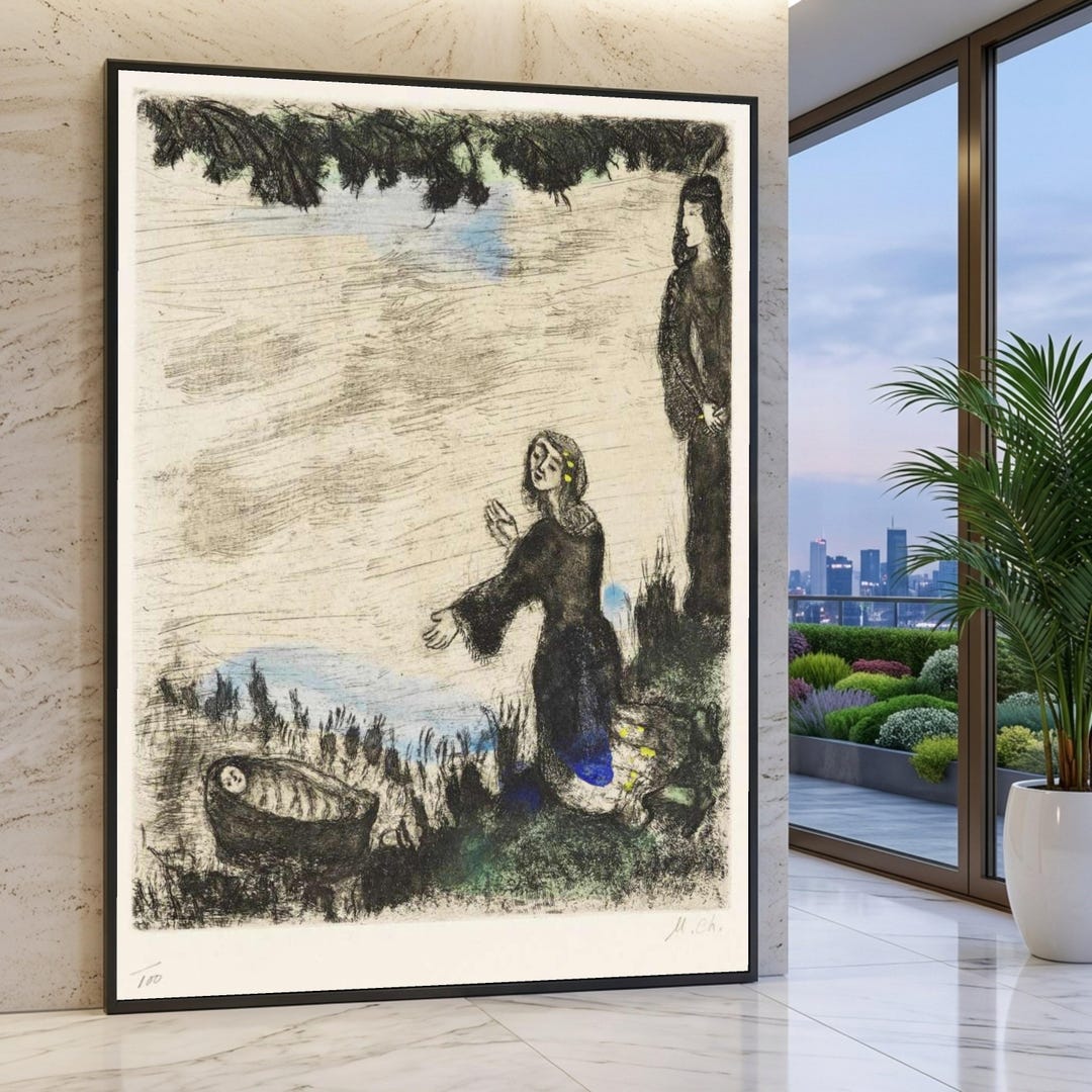Marc Chagall Style Mother and Child Canvas Art Print, Expressionist ...