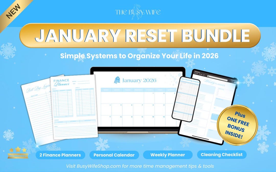 The Busy Wife® January Life Reset | Blue Bundle - Etsy UK
