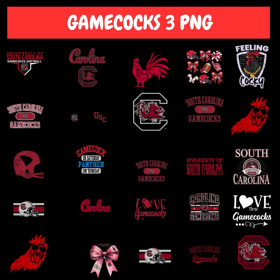 South Carolina Gamecocks Mascot PNG Bundle | Game Day Graphics (digital ...