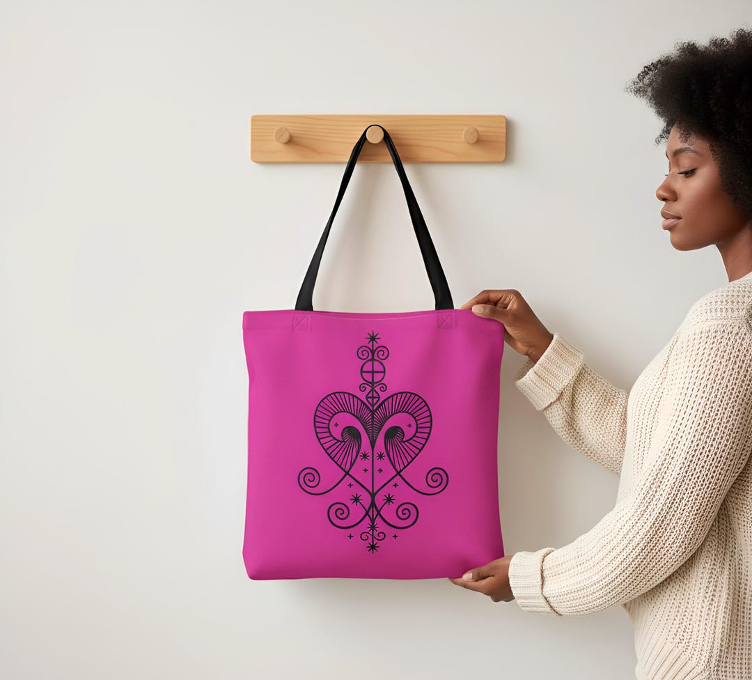 Erzulie Freda Veve Pink Tote Bag, Haitian Spiritual Art - Etsy