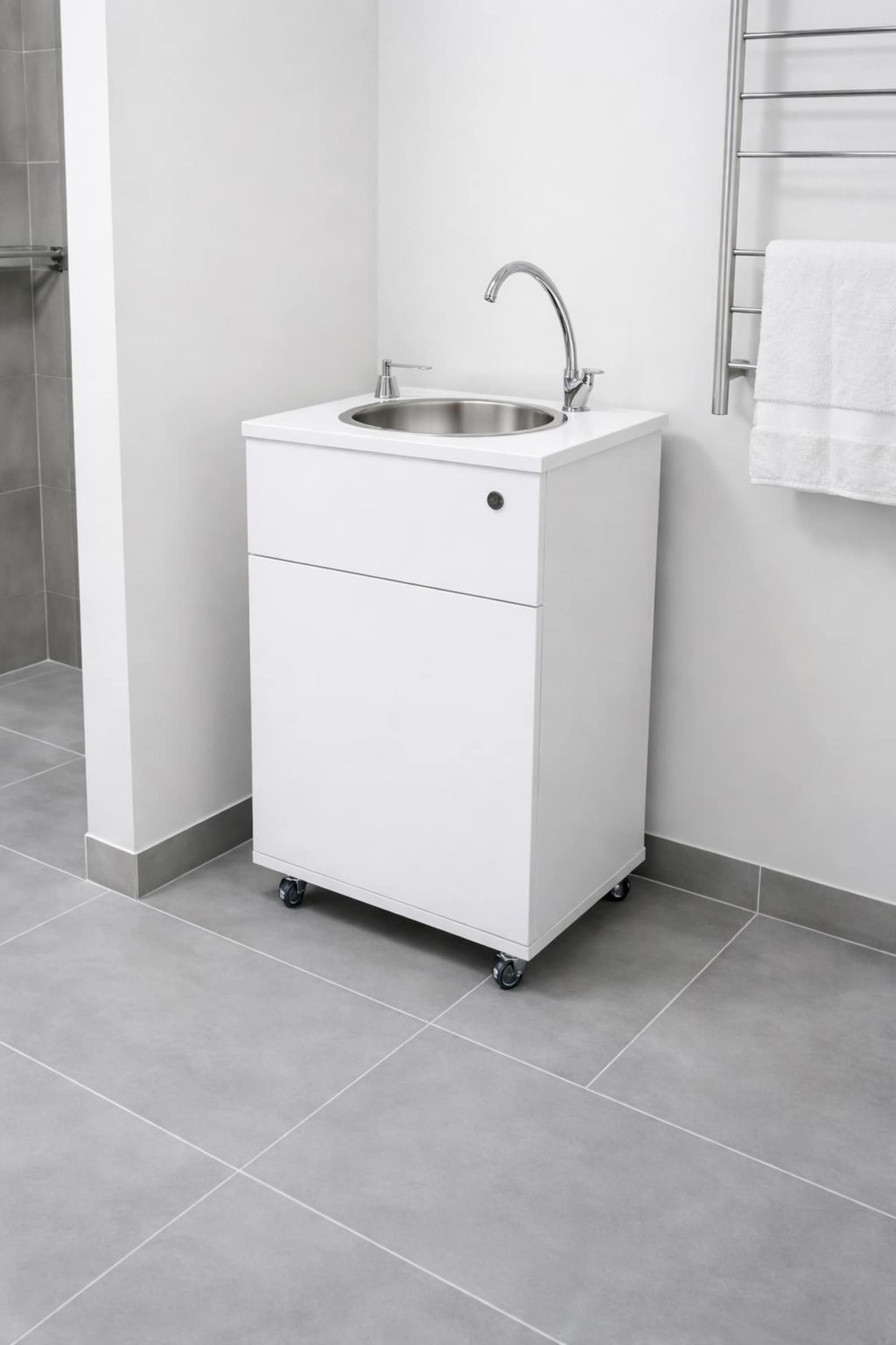 Portable Mobile Hand Washing Station Stainless Steel | Foot Pump Sink ...