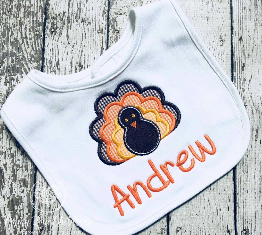 Turkey Bib Thanksgiving Bib Thanksgiving Bib Girls - Etsy