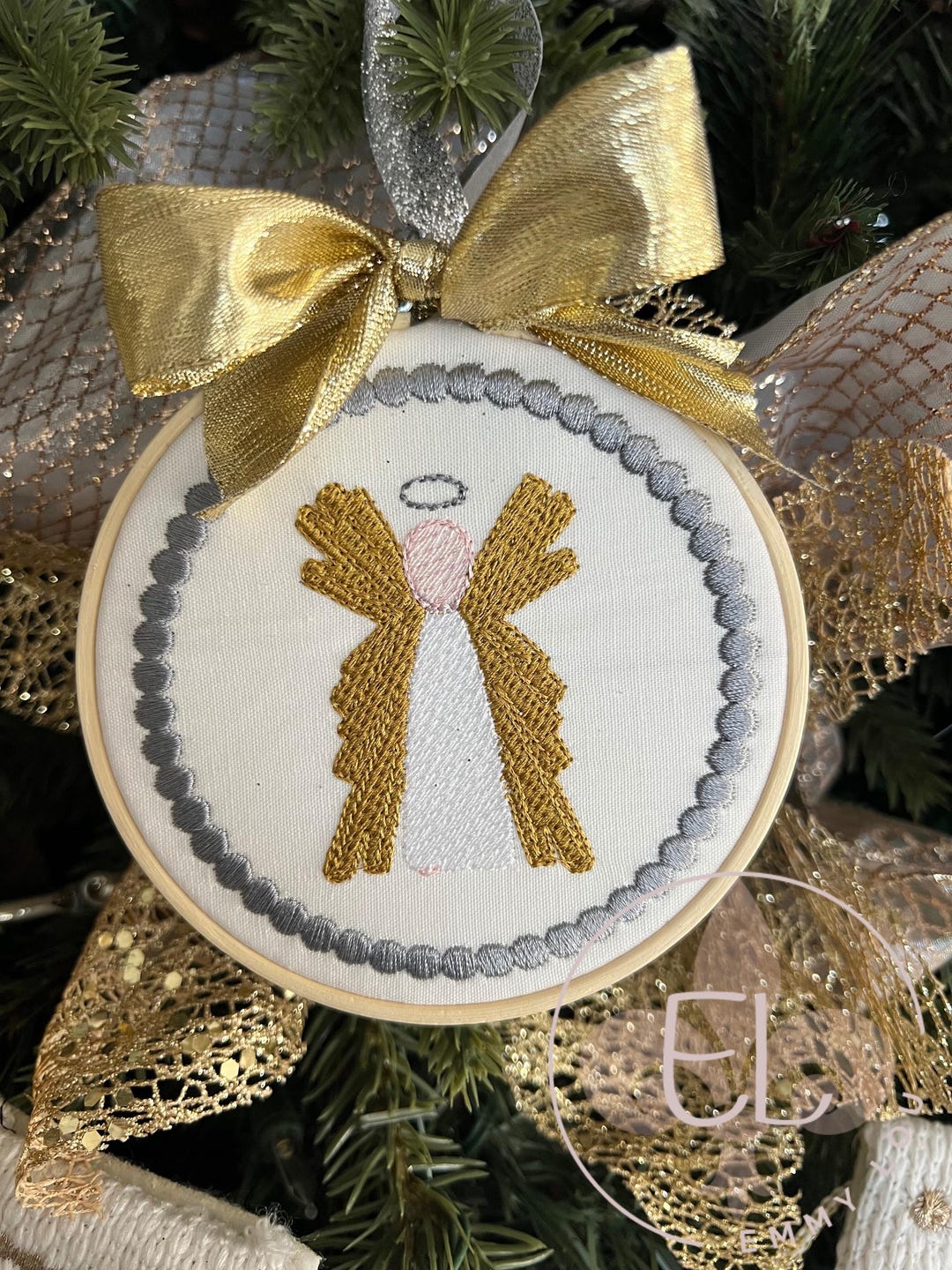 Personalized Christmas Angel Ornament, Embroidered Tree Ornament - Etsy