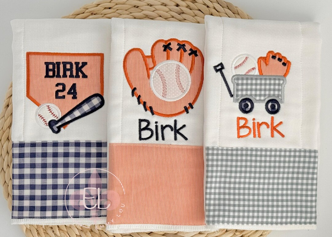 Monogrammed Burp Cloth Set of 3, Monogrammed Burp Cloths Pick Your Own ...