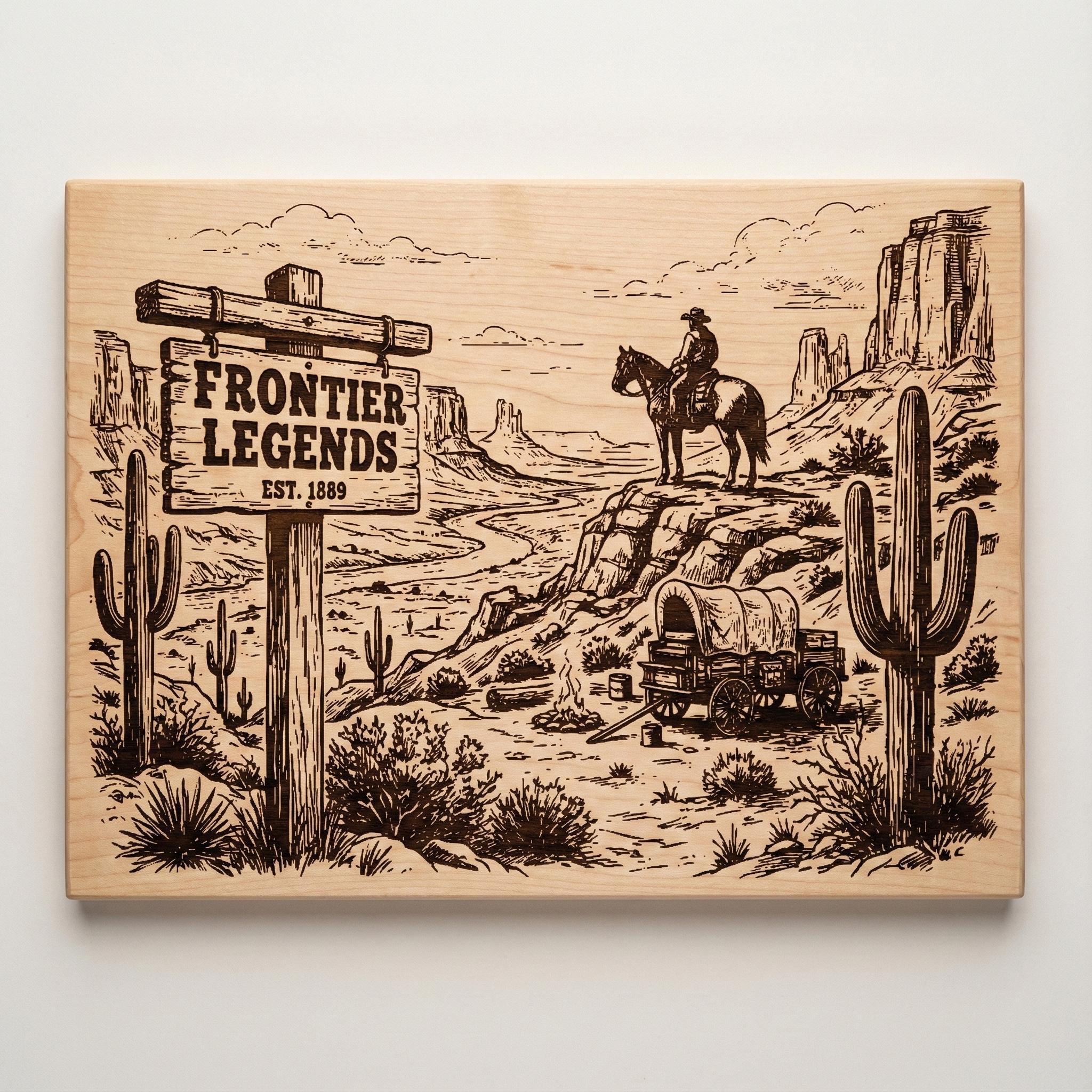 Western Frontier Legends SVG | Rustic Desert Engraving Design for ...