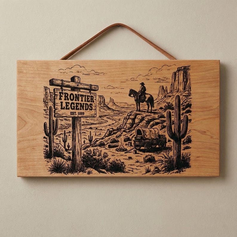 Western Frontier Legends SVG | Rustic Desert Engraving Design for ...