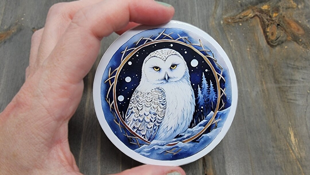 Snowy Owl Sticker, Hedwig Decal, White Owl Vinyl Decal Sticker, Snowy ...