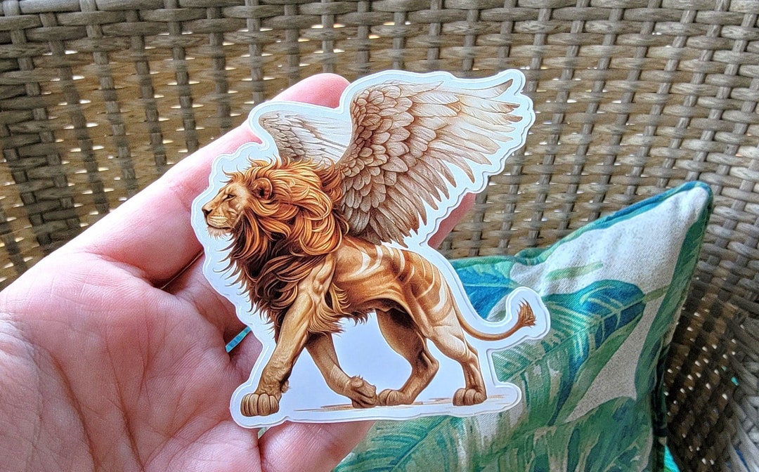 Winged Lion Sticker, Chimera, Griffin Waterproof Vinyl Decal, Magical ...