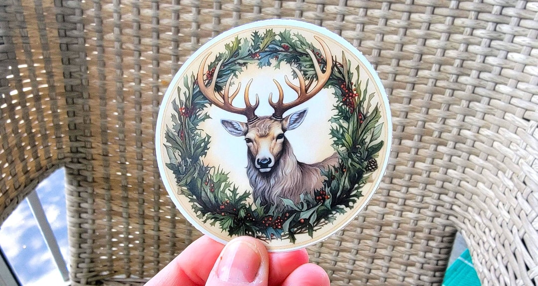 Yule Deer Sticker Winter Solstice Stag Decal Yuletide Vinyl - Etsy