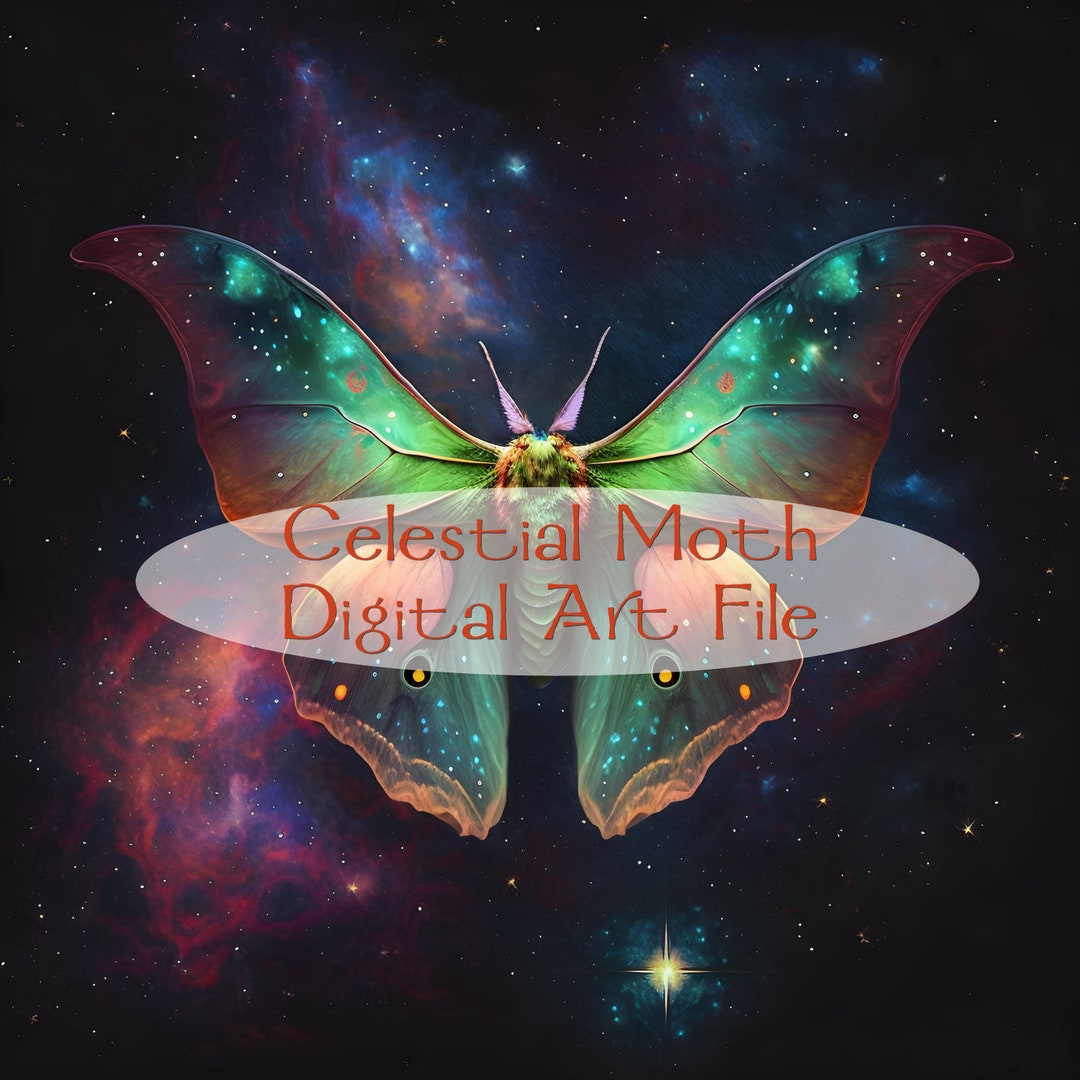 Celestial Luna Moth Digital Image, Instant Download, Galaxy Moth Art ...