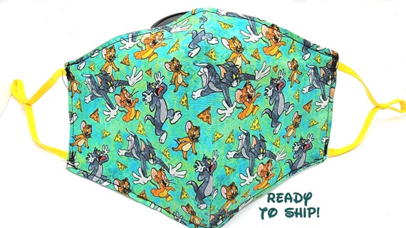 Tom and Jerry Fabric Face Mask Custom Fabric Mask Seamless 3D | Etsy
