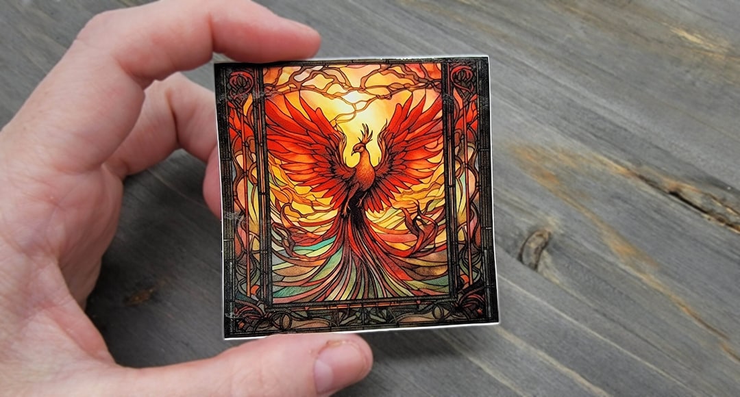 Phoenix Sticker Vinyl Decal, Art Nouveau Phoenix Rising Decal, Firebird ...