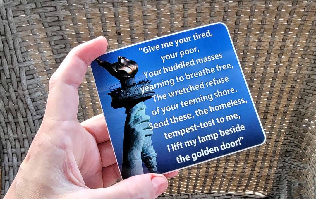 Statue of Liberty Waterproof Vinyl Decal 4" Sticker, Give Me Your Tired ...