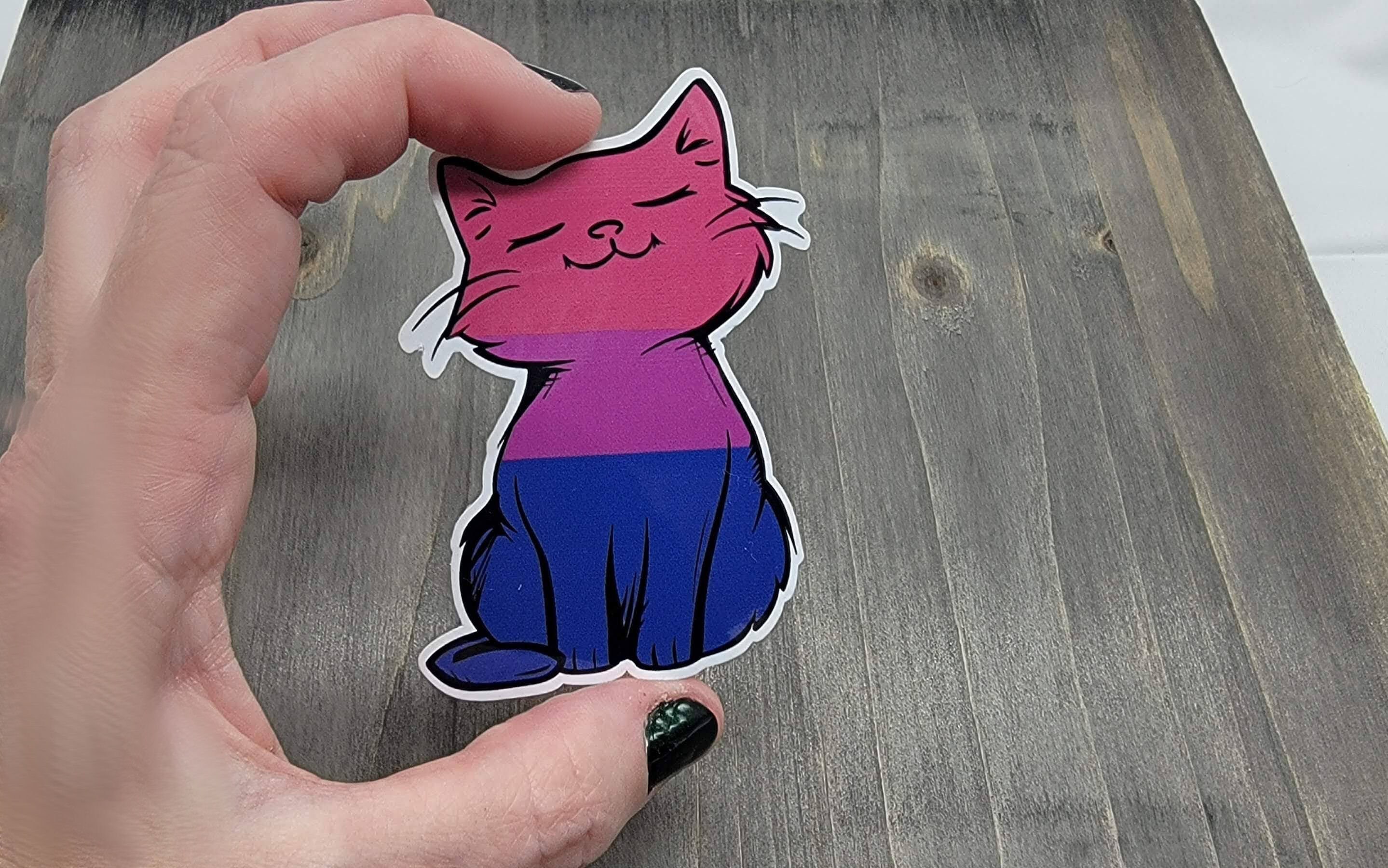 Pride Cat Stickers, LGBTQIA+ Pride Flag Cat Vinyl Decal Stickers, Bi ...