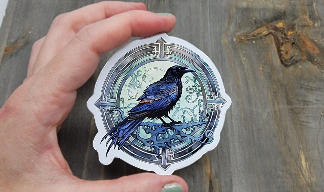 Celtic Knot Raven Sticker, Crow Decal, Blackbird Vinyl Die Cut Sticker ...