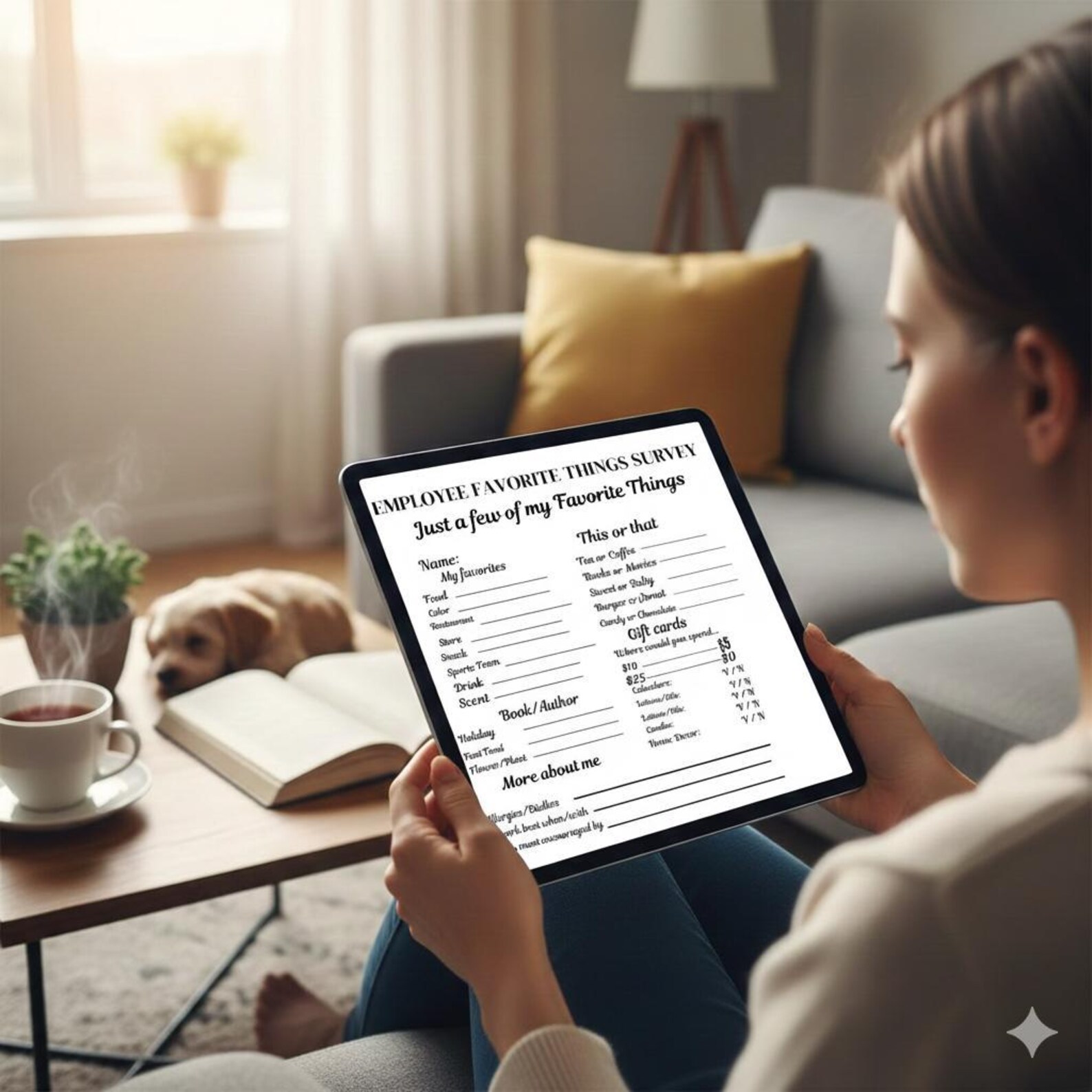 Editable All About Me Survey Printable, Employee Favorites Things ...