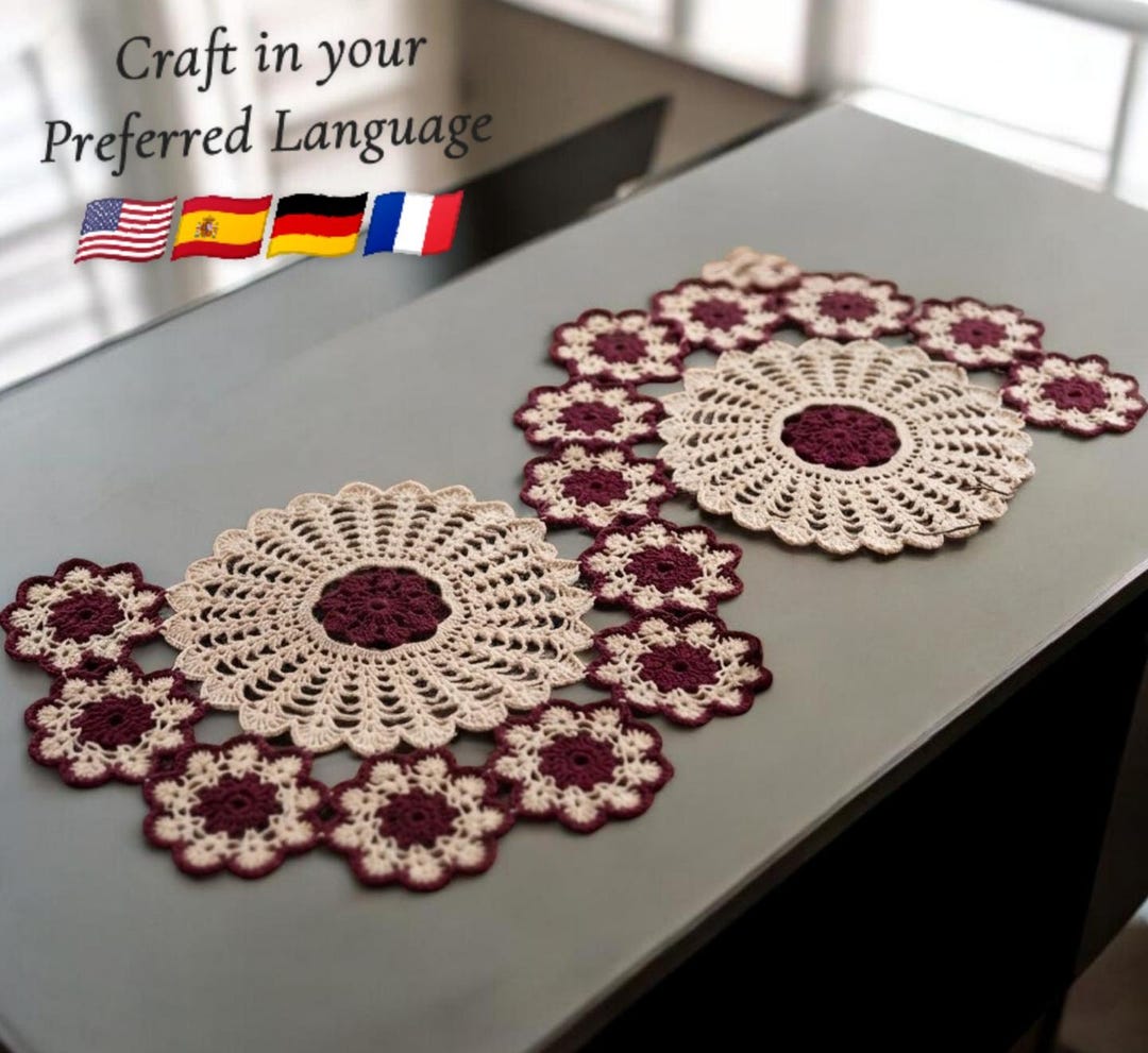 Crochet Table Runner Pattern | Floral Lace Doily Design PDF - Etsy