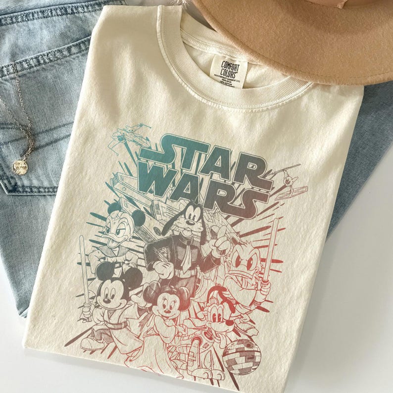 Retro Disney Star Wars Shirt, Mickey and Friends Jedi Tee, Family ...