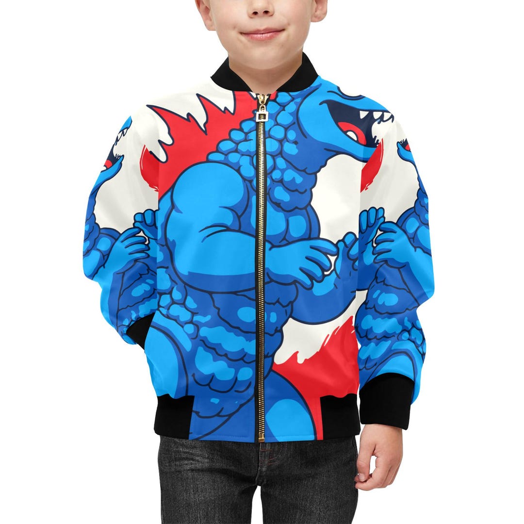 Godzilla Bomber Jacket Kids Gift Personalized - Etsy