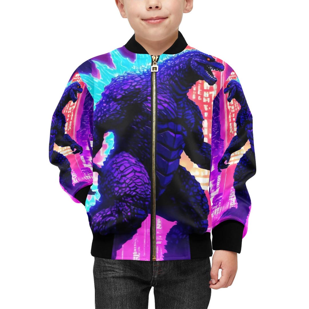 Kids Bomber Jacket Godzilla Personalized Gojira Kaiju Gift Custom ...
