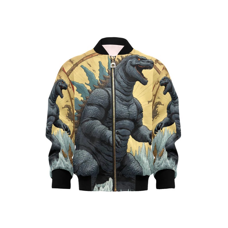 Godzilla Kids Bomber Jacket Custom Personalized Gojira Kaiju Gift - Etsy