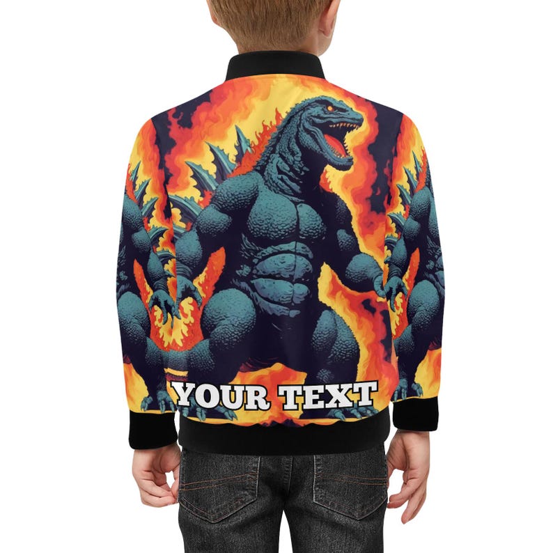 Kids Bomber Jacket Godzilla Personalized Gojira Kaiju Gift Custom - Etsy