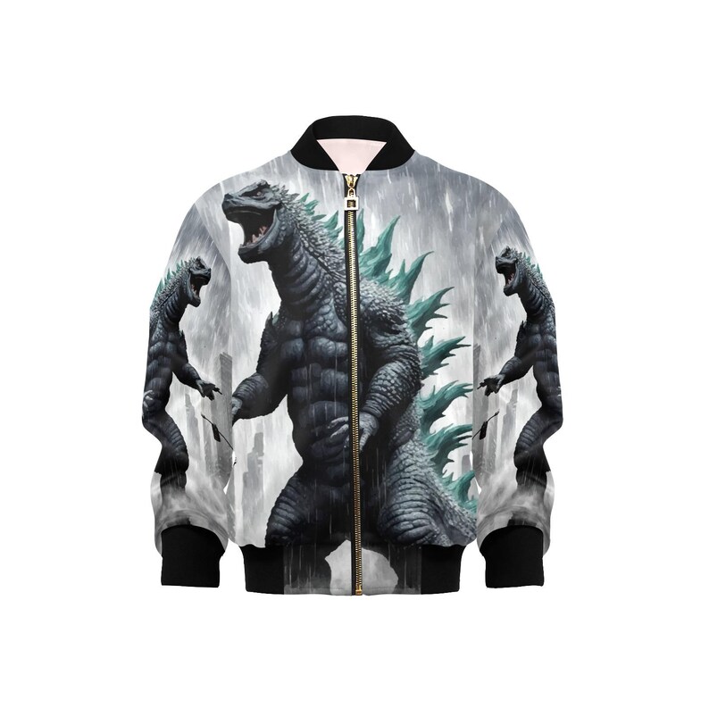 Godzilla Kids Bomber Jacket Custom Personalized Gojira Kaiju Gift - Etsy