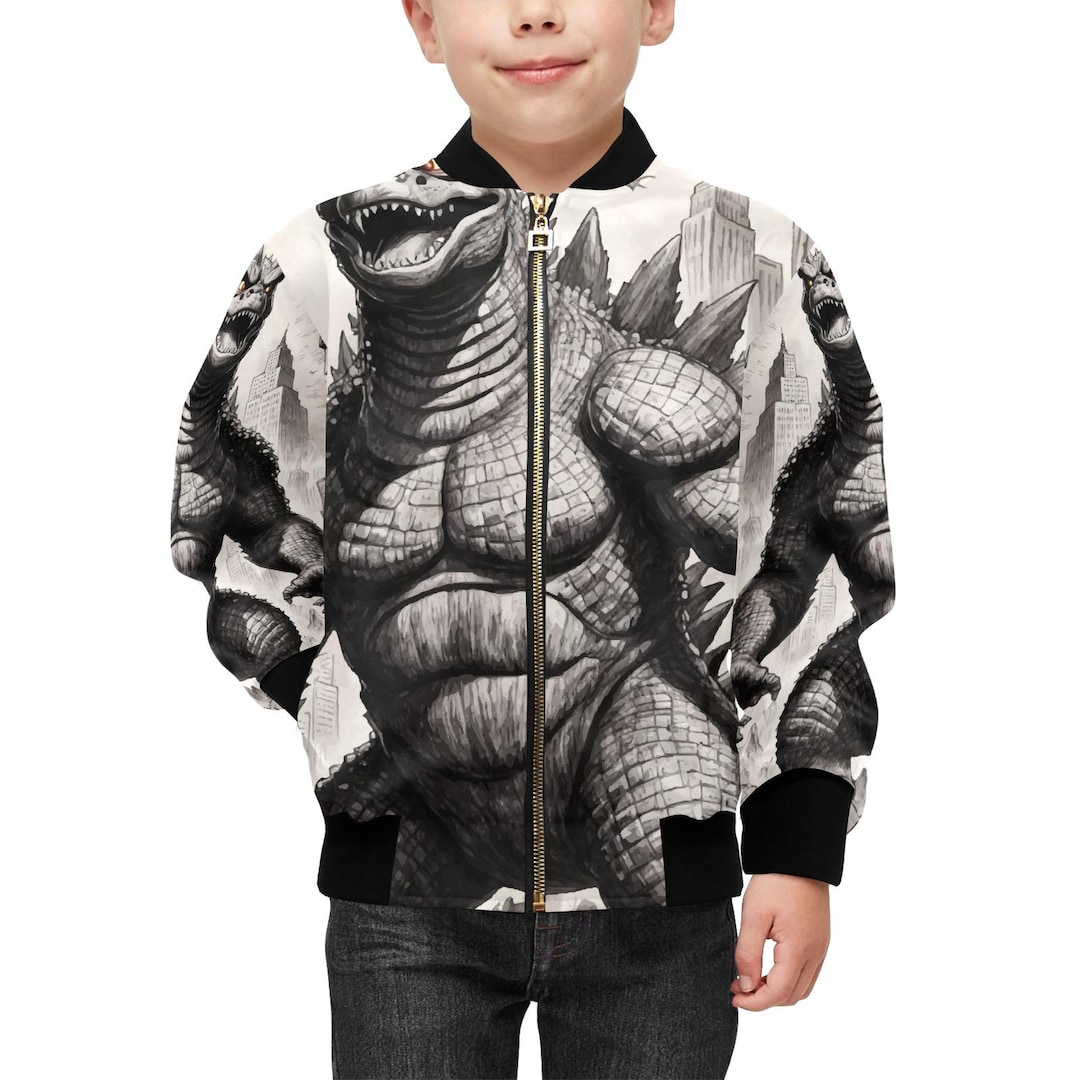 Kids Bomber Jacket Godzilla Personalized Gojira Kaiju Gift Custom ...