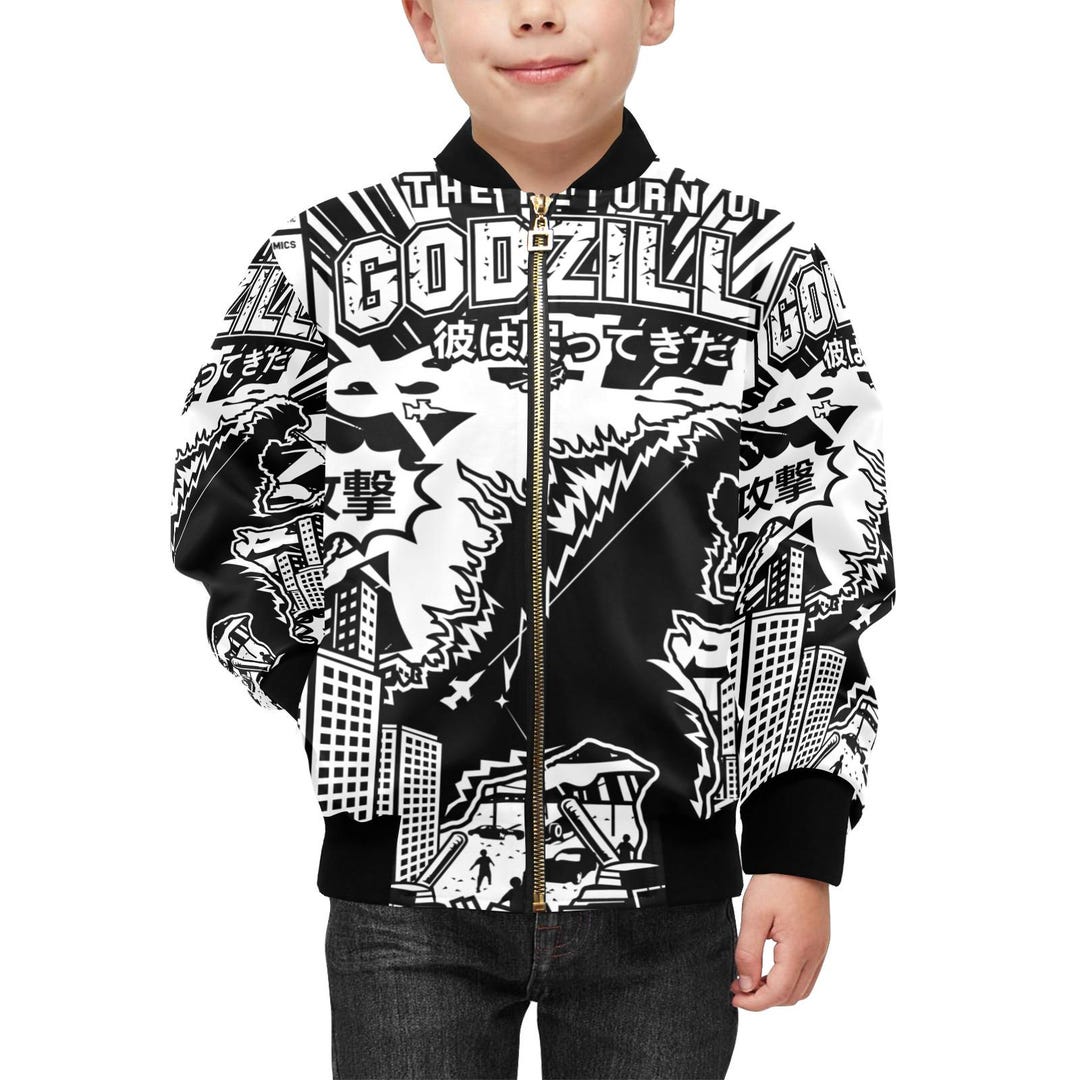 Godzilla Bomber Jacket Kids Gift - Etsy