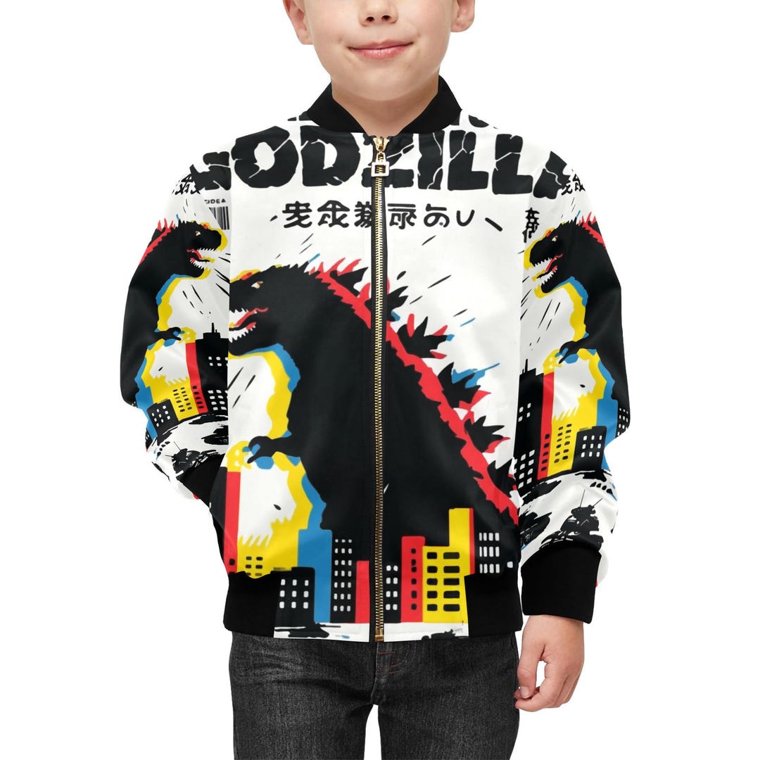 Godzilla Personalized Bomber Jacket Kids Gojira Custom Kaiju Gift - Etsy