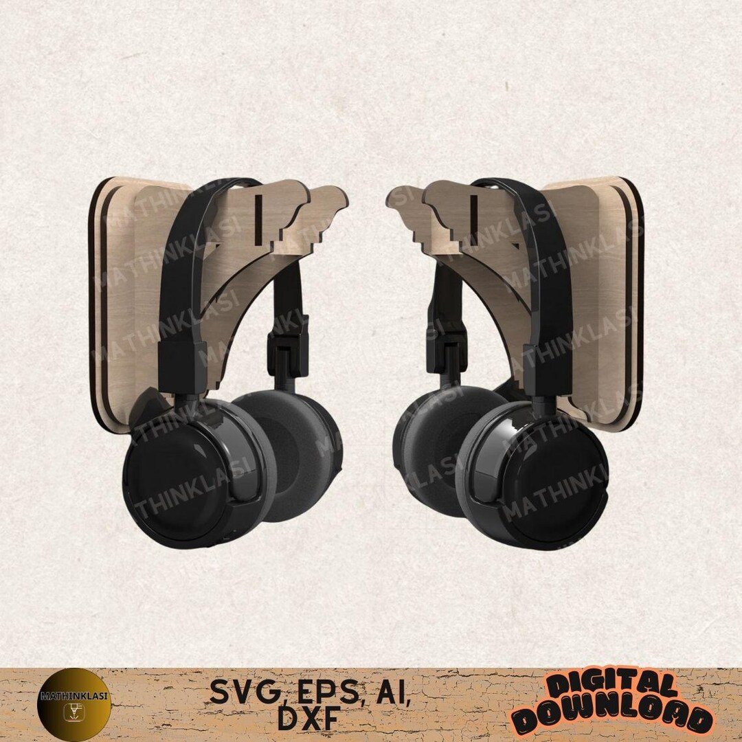 Wall Headphone Holder SVG for Laser Cutting | Craft Laser Files - Etsy ...