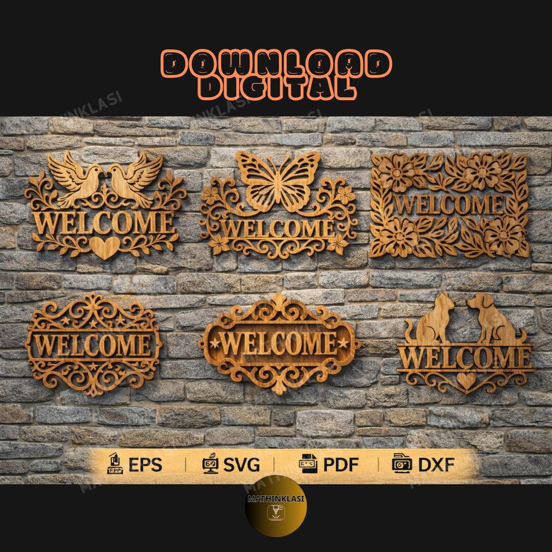 Laser Cut Welcome Sign SVG, Front Door Decor (digital Download) - Etsy