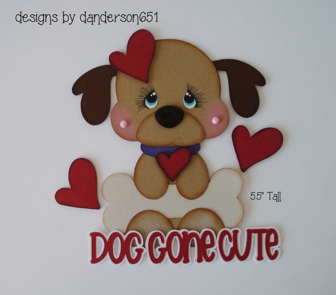 Valentines Day Love Dog Animal Hearts Pre-made Paper Piecing - Etsy