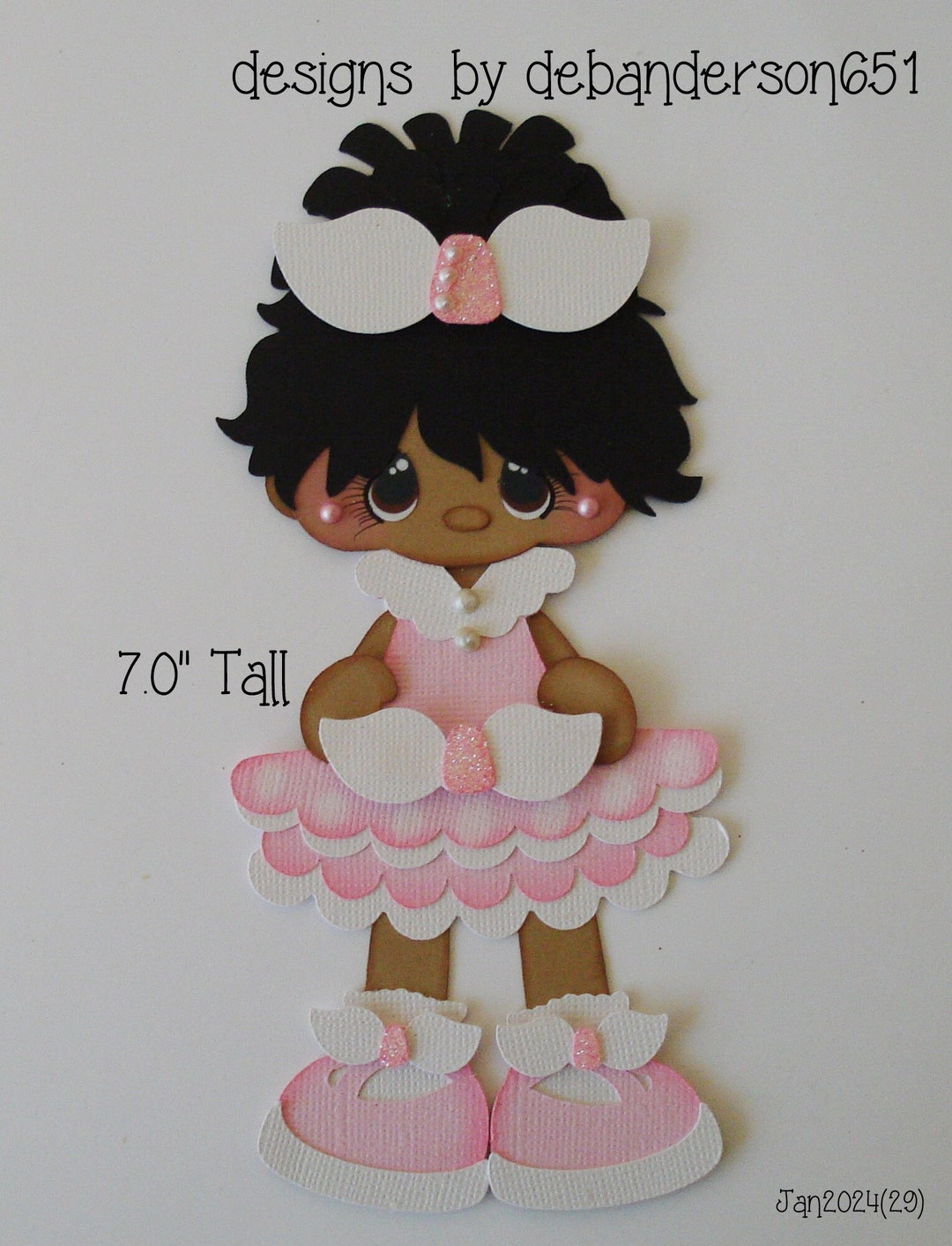 Scrapbook African American Girl Kids Tag Die Cut A Premade Paper ...