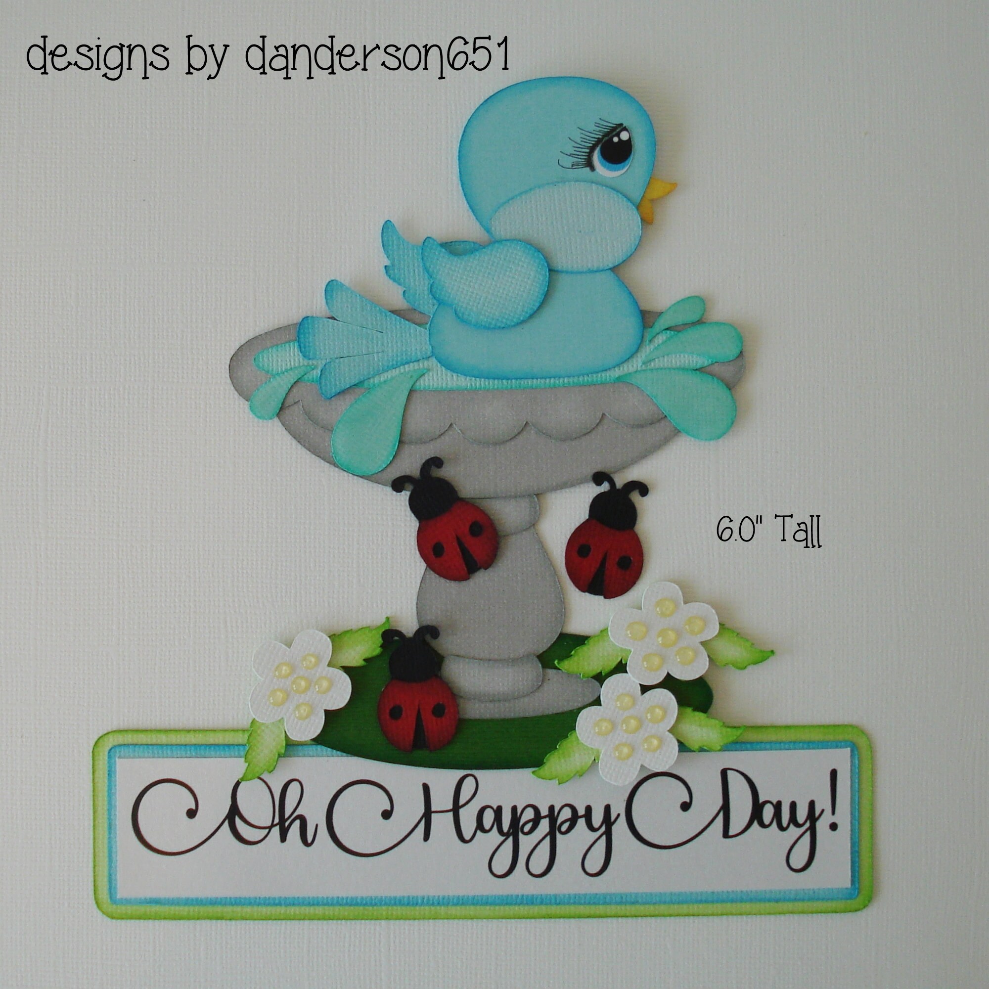 Birds Summer Spring Outdoors Ladybug Flowers Girl Boy Kids Pre-made ...