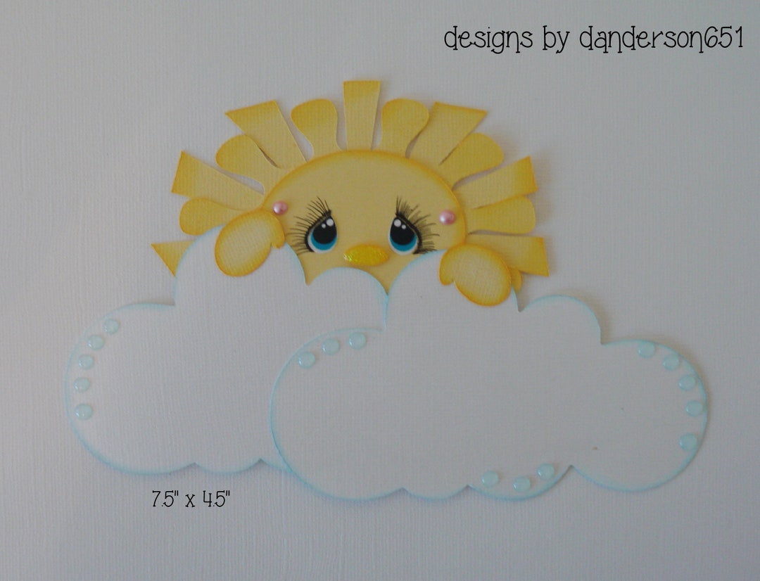 Scrapbook Sun Clouds Outdoors Kids Die Cut A Premade Paper Piecing for ...