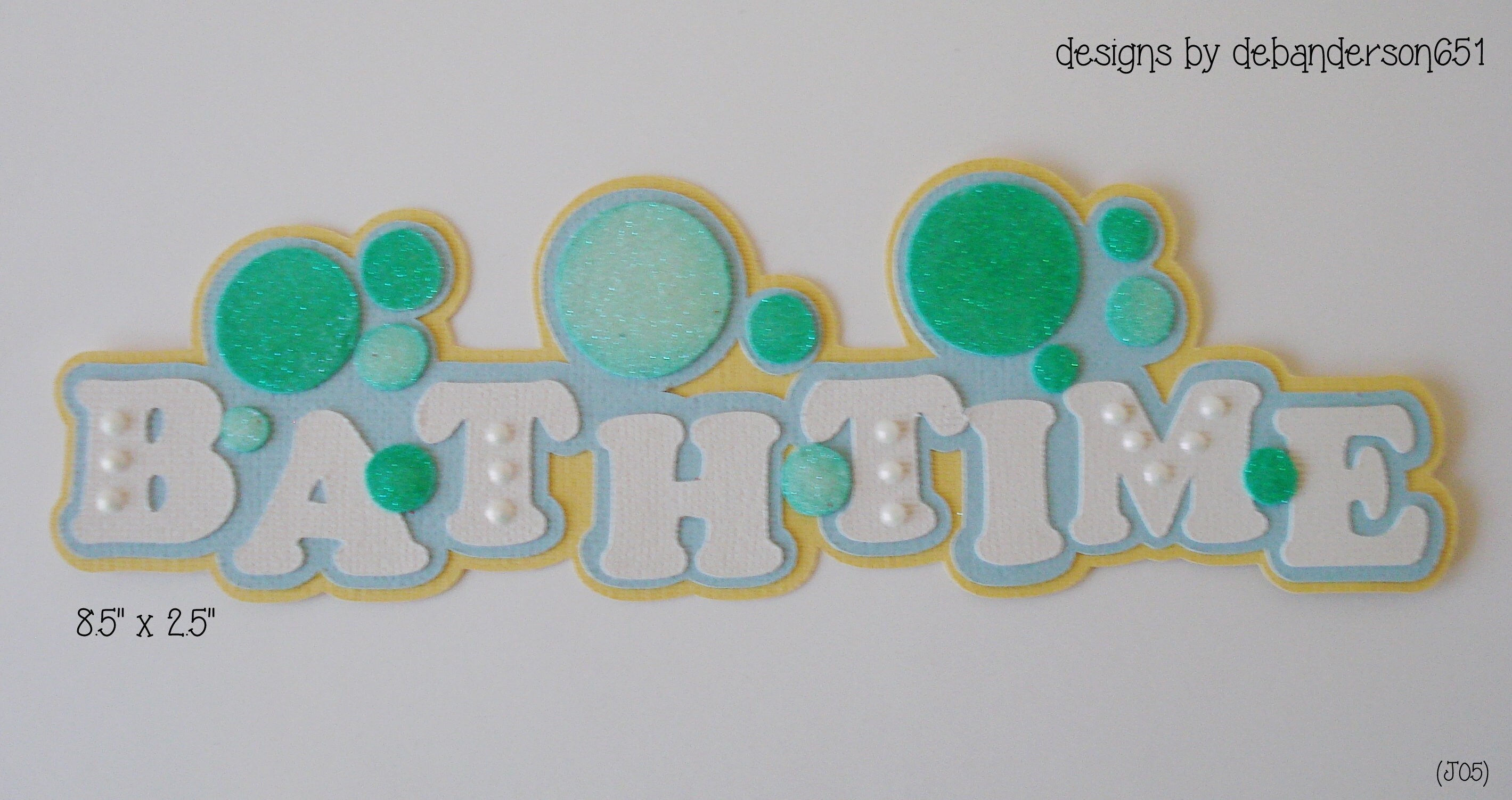 Scrapbook Bathtime Title Bubbles Kids Boy Girl Die Cut A Premade Paper ...